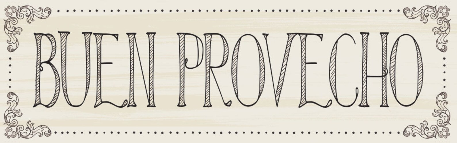 Buen Provecho White Spanish Home Decor Kitchen Sign, Hand Written ...