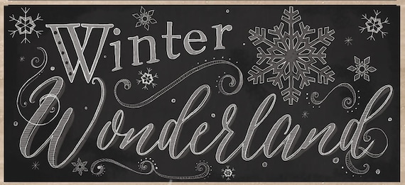 Chalkboard Winter Sign Winter Wonderland Chalkboard Sign | Etsy