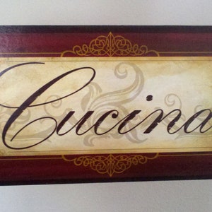 Cucina Italian Kitchen Sign -italian Wall Decor, Italian Kitchen ...