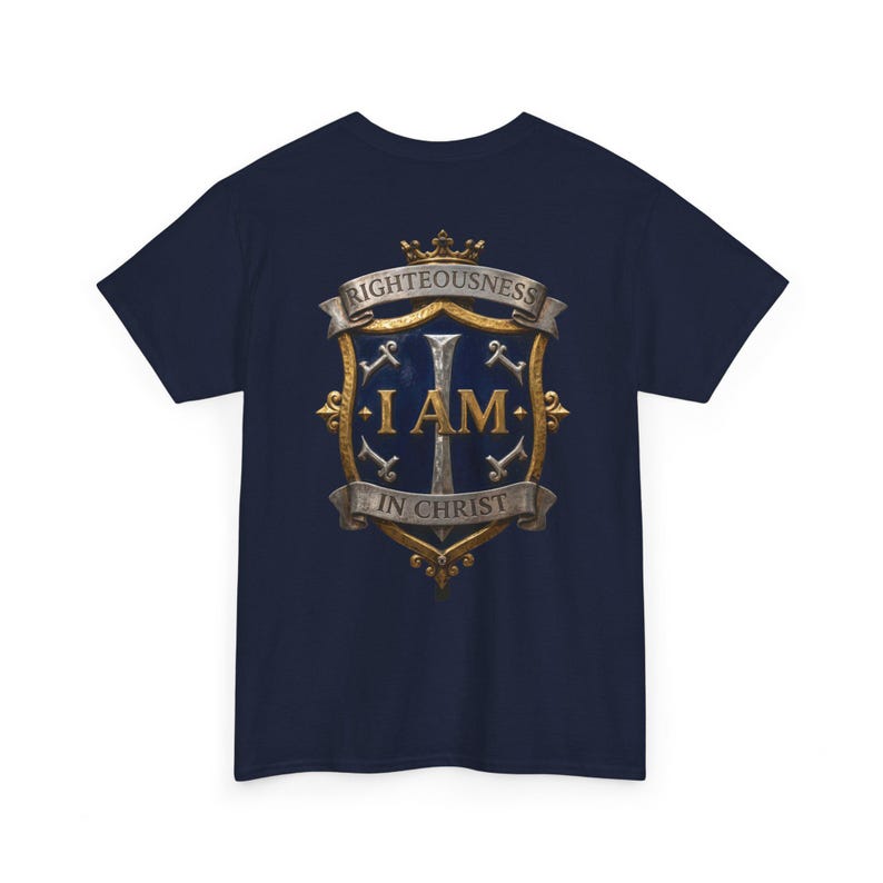 Righteousness in Christ T-shirt | Heraldic Shield Faith Tee | 100% ...
