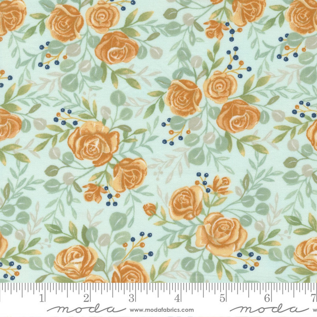 Harvest Wishes - Floral Aqua - Moda Fabrics - Etsy