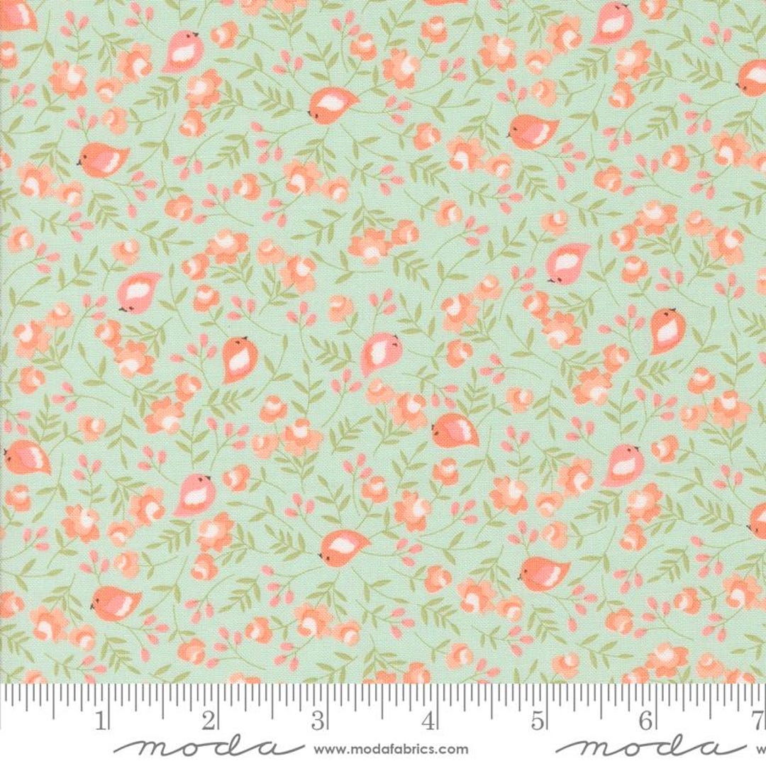 Abloom - Birds Robin Egg - Moda Fabrics - Etsy