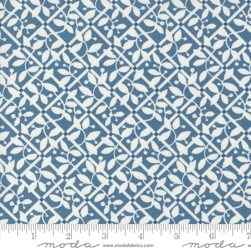 Blue Lattice Fabric - Etsy