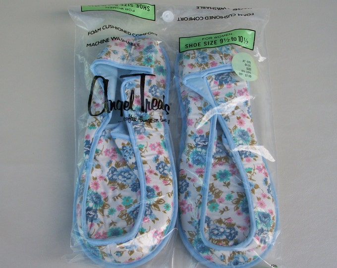 Vintage Angel Treads AKA Dearfoam Bedroom Slippers Blue Fleur - Etsy