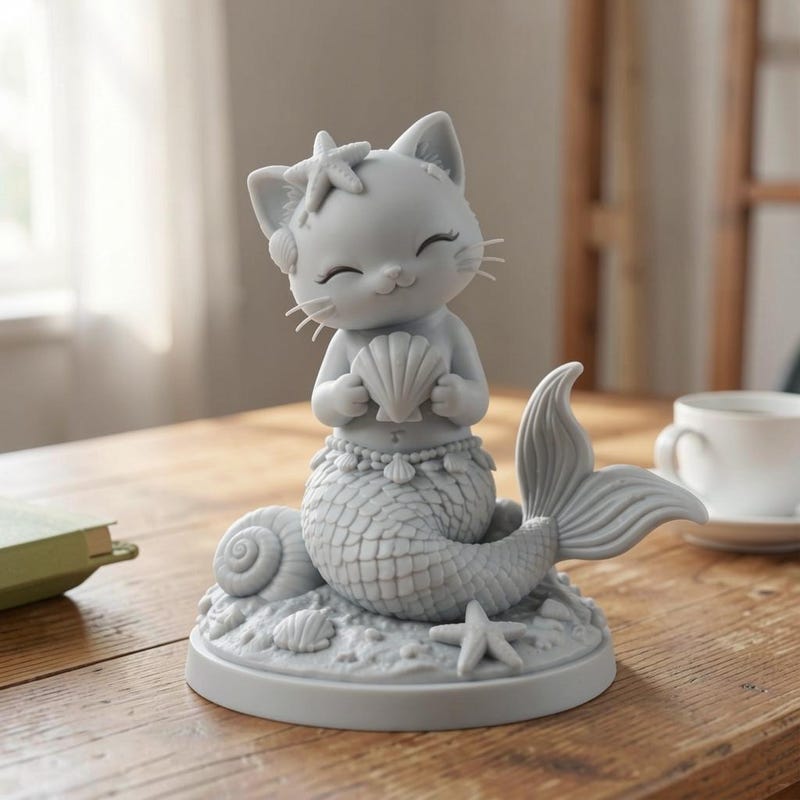 Cat Figurine Mermaid - Etsy