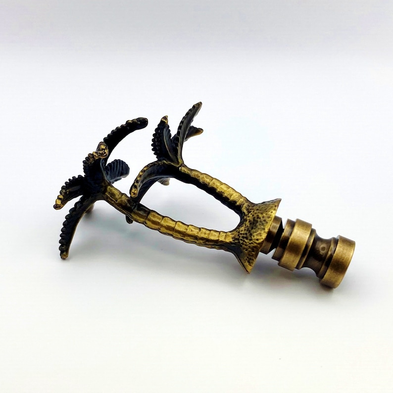 COCONUT PALM TREE Lamp Finial-highly Detailed Cast Metal-aged Brass ...