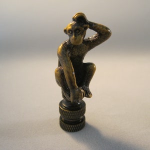 MONKEY Aged Brass Lamp Finial-highly Detailed Cast Metal - Etsy