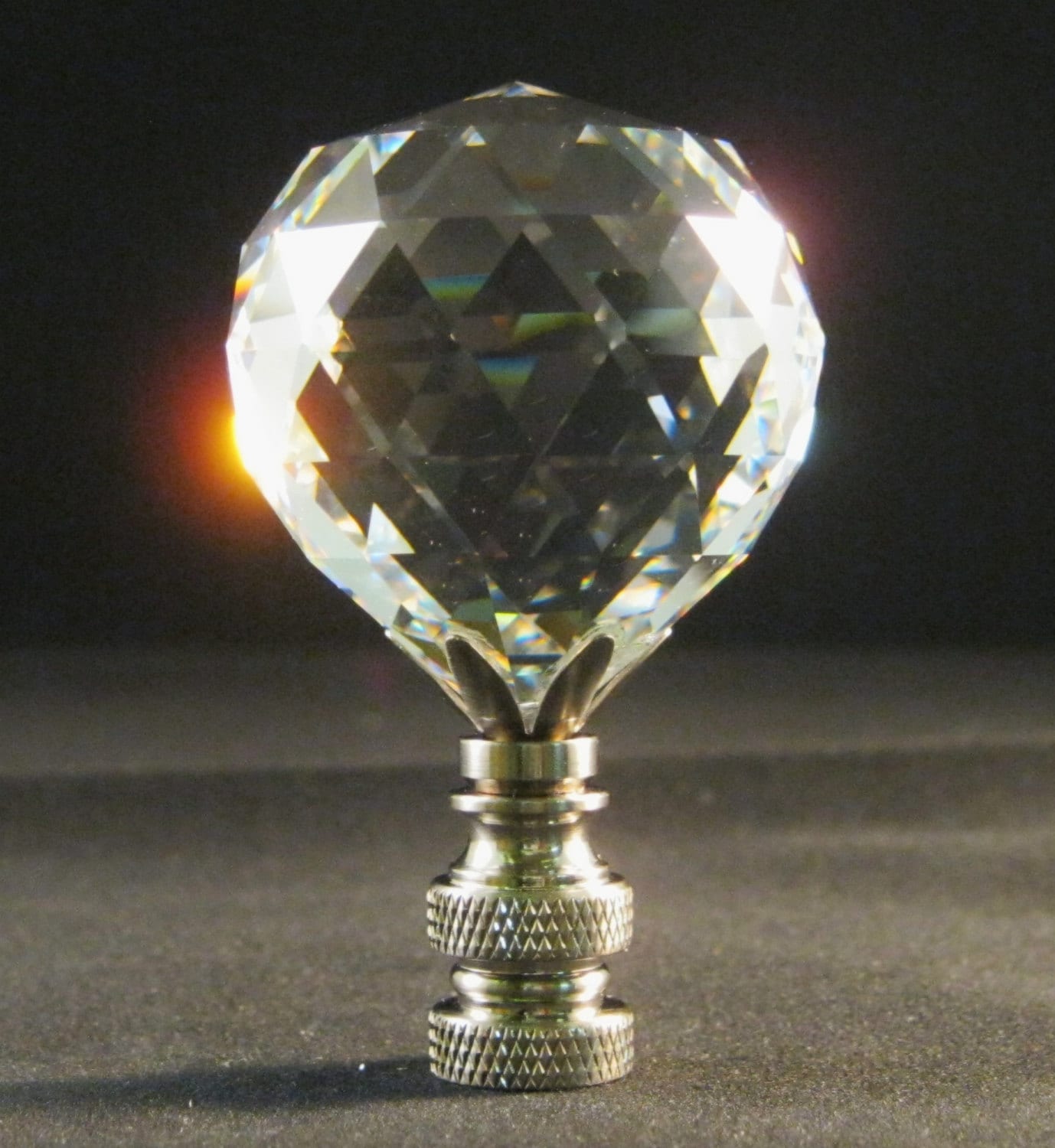 Lamp Finial-Faceted Leaded Crystal BallSatin Nickel Base | Etsy