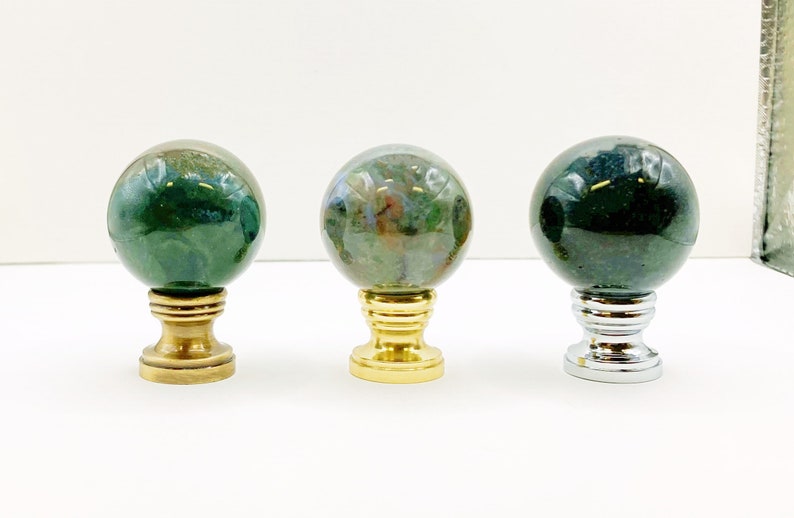 Stone Lamp Finial-green Ocean JASPER Lamp Finial W/pb, Ab or Chrome ...