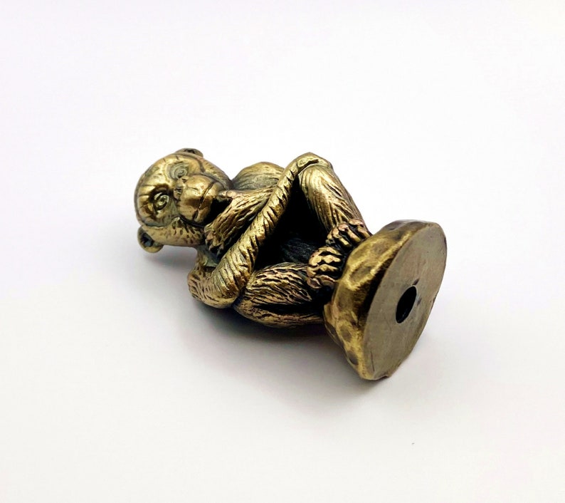 THINKING MONKEY Aged Brass Lamp Finial-highly Detailed Cast Metal - Etsy