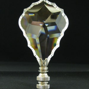 Lamp Finial-large 24% Lead Crystal MAPLE LEAF Lamp Finial**satin Nickel ...