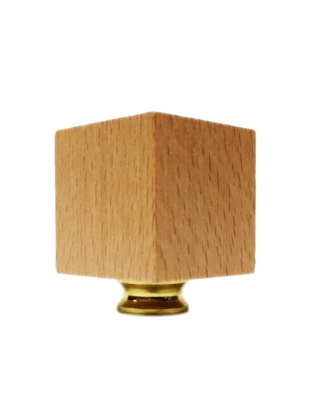 Wood Lamp Finial-solid Beech Wood CUBE W/dual Thread Base in 4 Plated ...