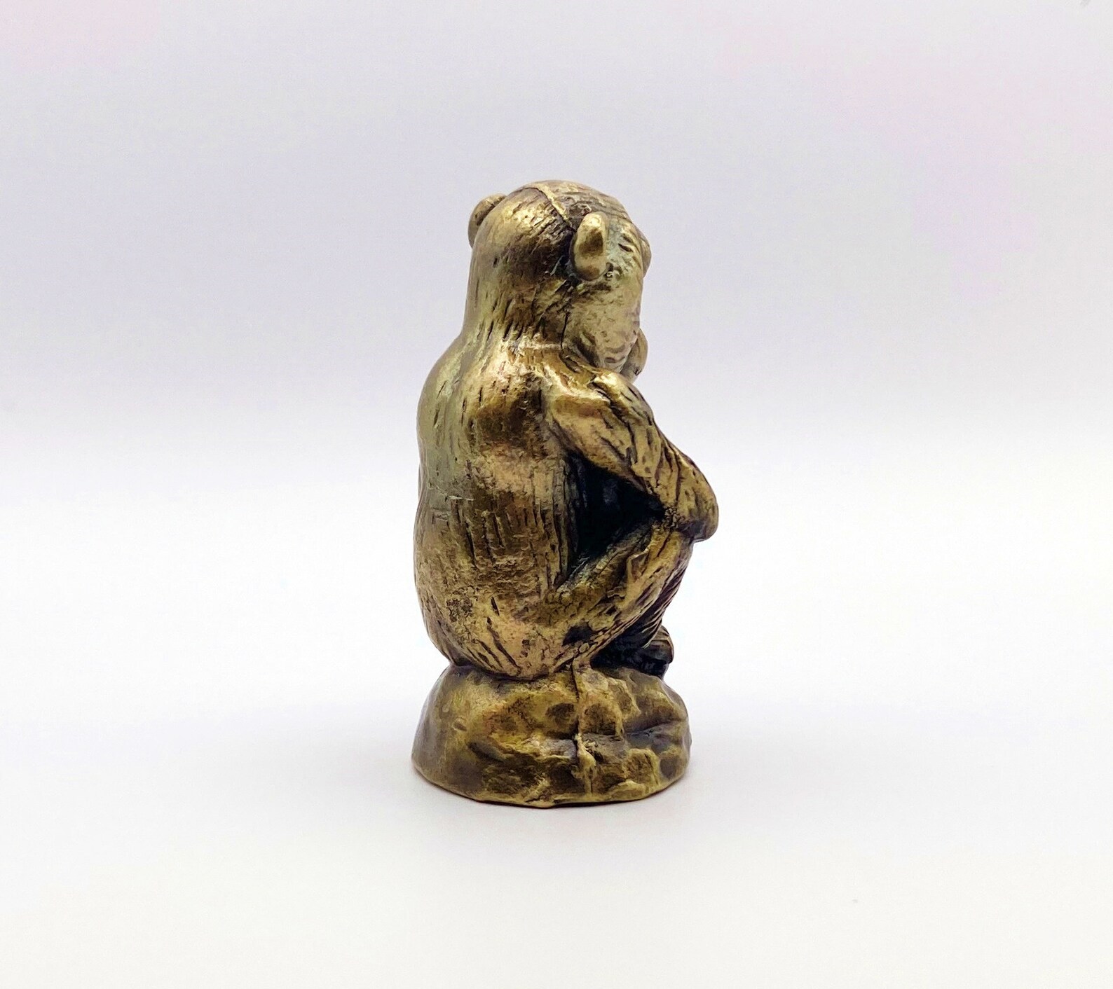 THINKING MONKEY Aged Brass Lamp Finial-highly Detailed Cast Metal - Etsy