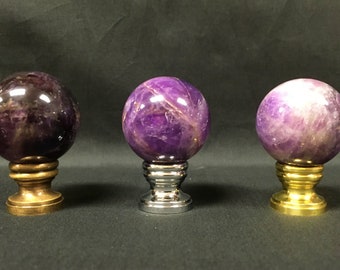 Lamp Finial-rock QUARTZ CRYSTAL Sphere on Pedestal Base in 3 | Etsy