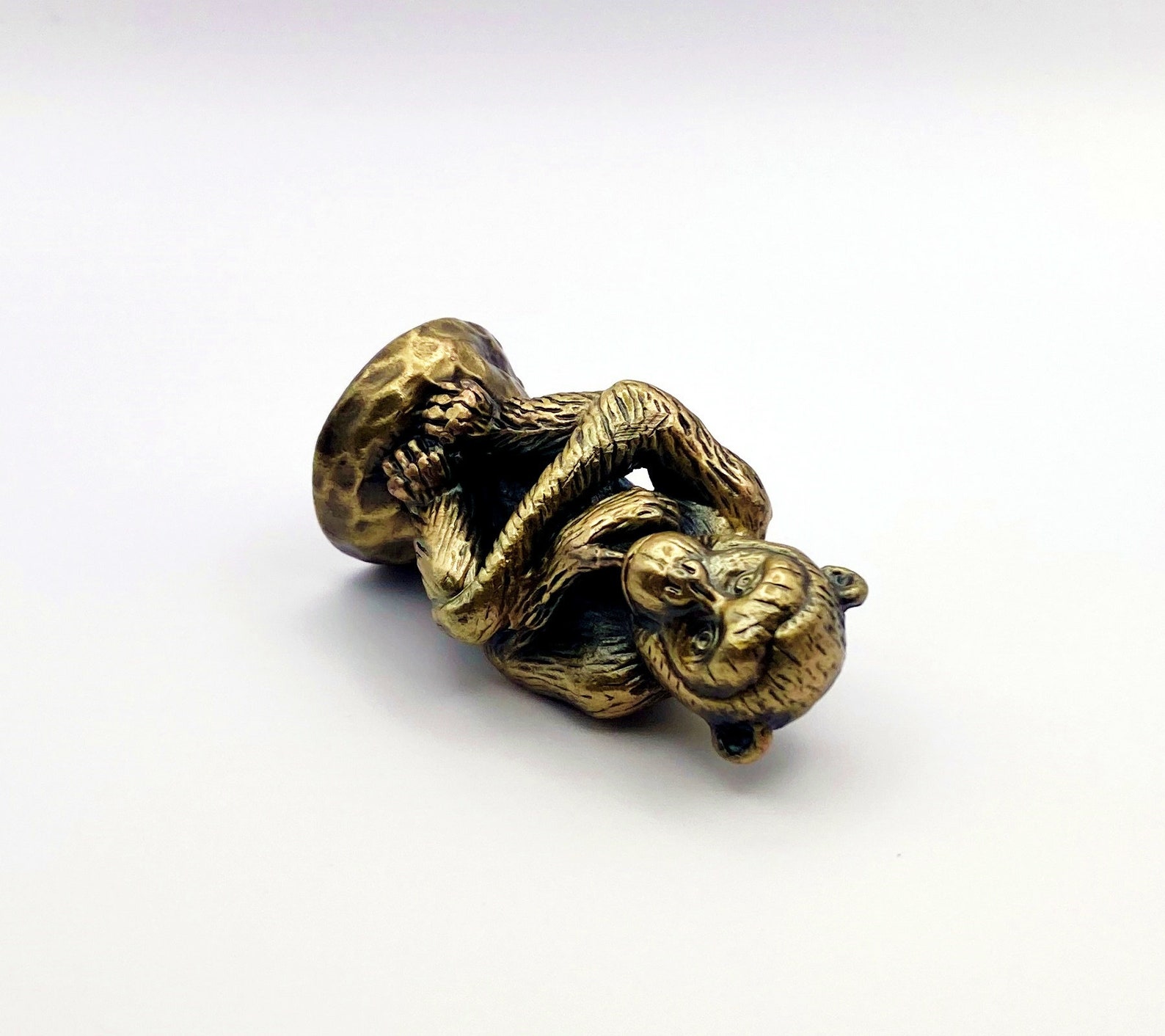 THINKING MONKEY Aged Brass Lamp Finial-highly Detailed Cast Metal - Etsy