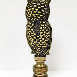 OWL Aged Brass Finish Lamp Finial-highly Detailed Cast Metal - Etsy