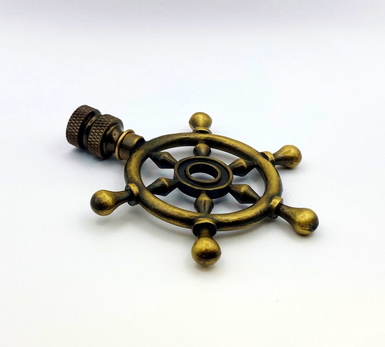 SHIPS WHEEL Lamp Finial-highly Detailed Cast Metal-aged Brass Finish - Etsy