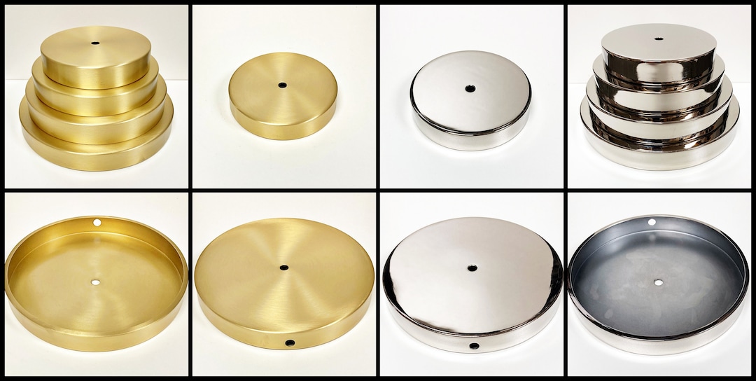 Lamp Parts-solid Brass LAMP Bases-round- 5",6",7" OR 8" Diam. 2 ...