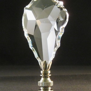 Lamp Finial-large 24% Lead Crystal MAPLE LEAF Lamp Finial**satin Nickel ...