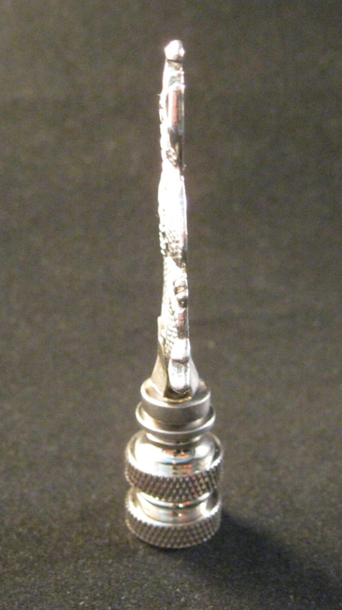 Lamp Finial-antique Silver CHINESE DRAGON Lamp Finial-satin Nickel Base ...