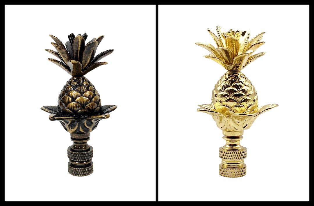 LARGE PINEAPPLE Lamp Finial-highly Detailed Cast Metal-polished Brass ...