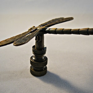 DRAGONFLY Aged Brass Finish Lamp Finial-highly Detailed Cast Metal - Etsy