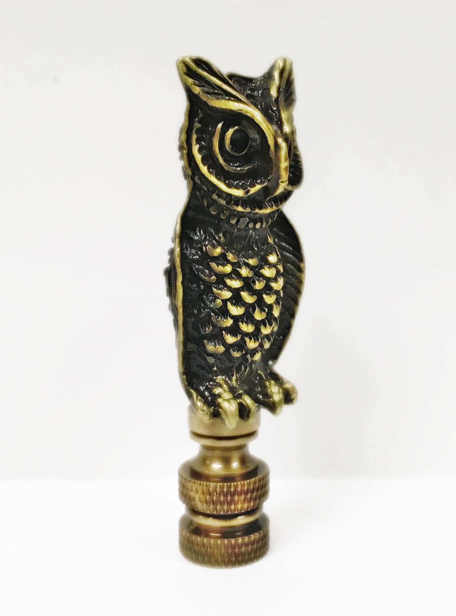 OWL Aged Brass Finish Lamp Finial-highly Detailed Cast Metal - Etsy