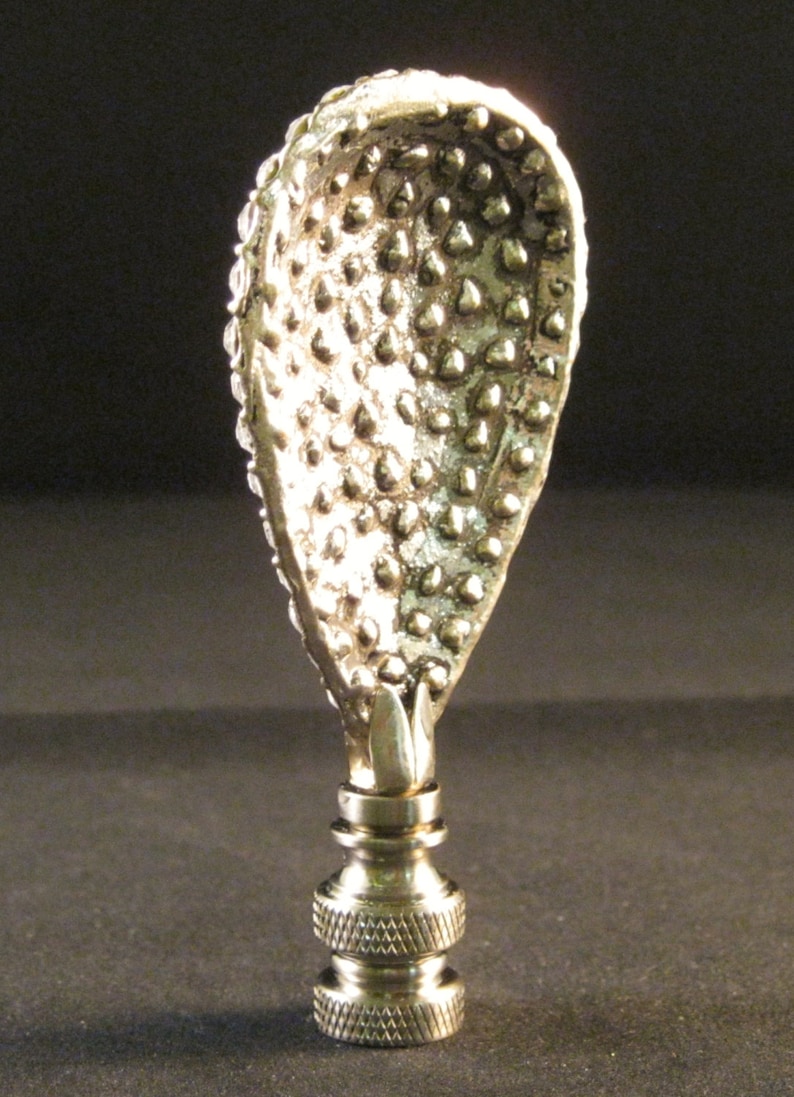 Lamp Finial-antq. Silver Glittering Drop Lamp Finial-satin Nickel Base ...