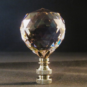 Lamp Finial-stunning Leaded Crystal Lamp Finial**pink**satin Nickel ...