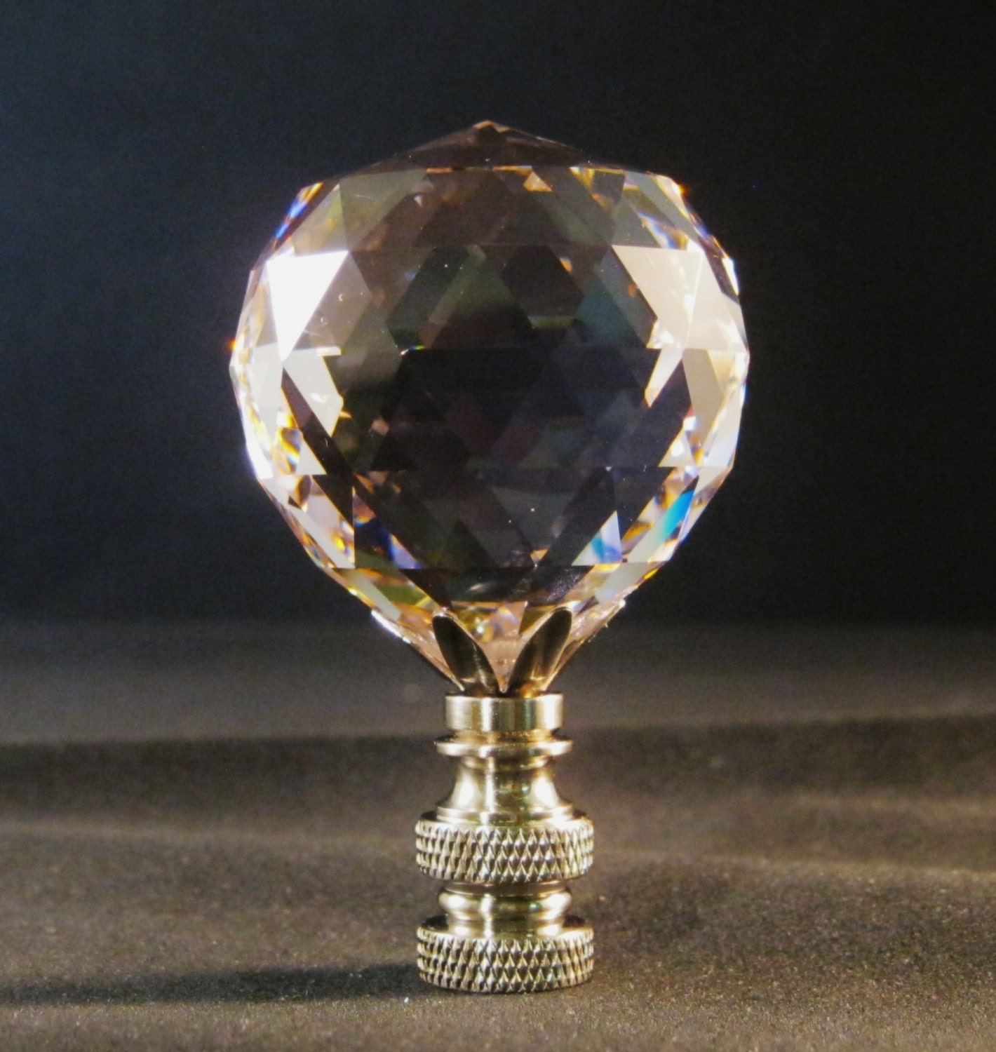 Lamp Finial-stunning Leaded Crystal Lamp Finial**pink**satin Nickel ...
