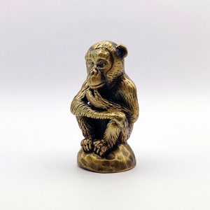 THINKING MONKEY Aged Brass Lamp Finial-highly Detailed Cast Metal - Etsy