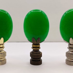Stone Lamp Finial-green MALAYSIAN JADE Oval With Ab, Pb or Nickel Base ...