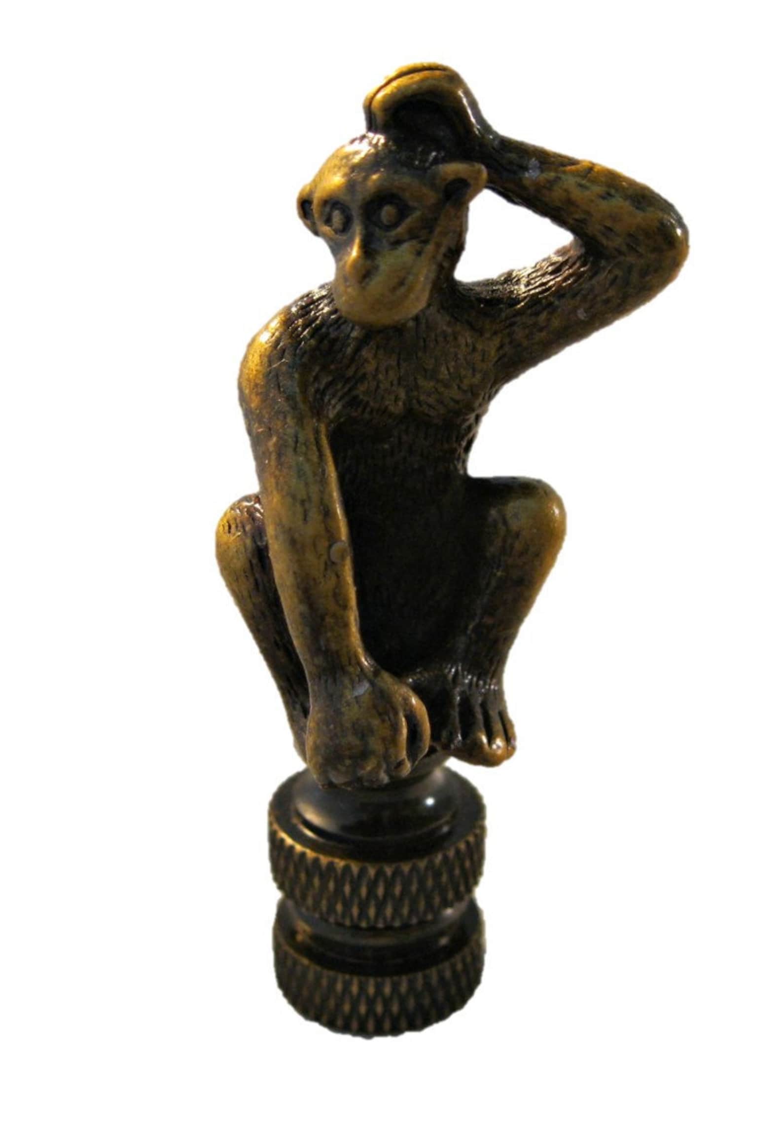 MONKEY Aged Brass Lamp Finial-highly Detailed Cast Metal - Etsy