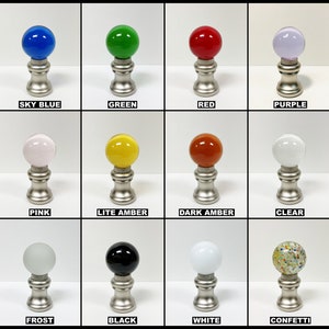 Lamp Finial-glass Orb in 12 Colors-satin Nickel Base W/ Dual Thread (1 ...