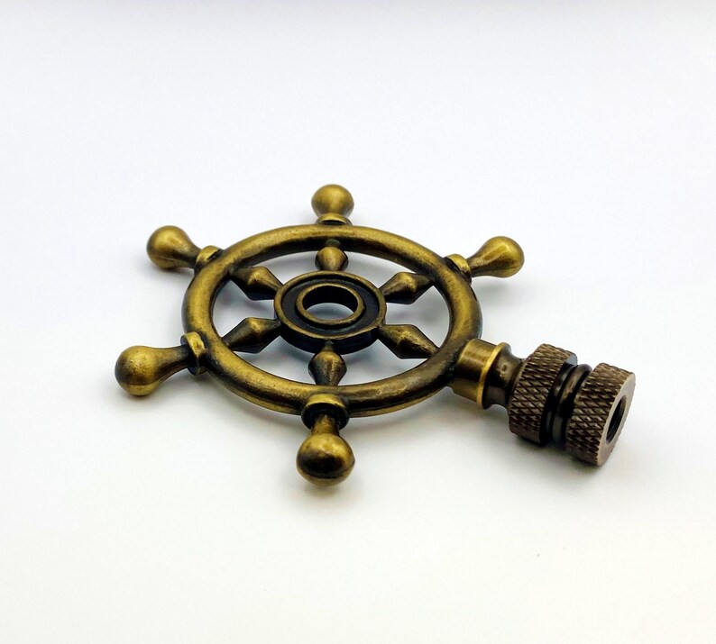 SHIPS WHEEL Lamp Finial-highly Detailed Cast Metal-aged Brass Finish - Etsy