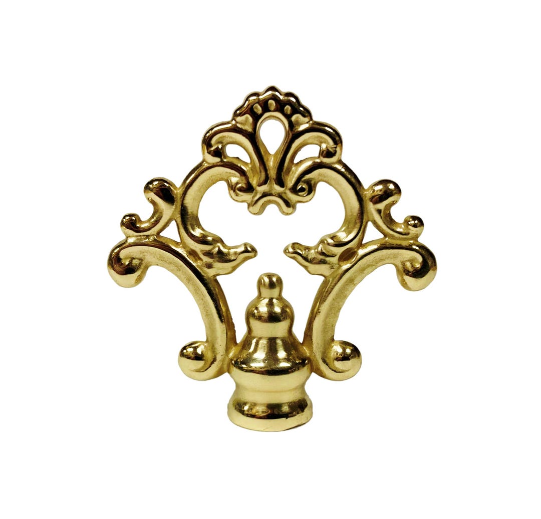 Lamp Finial-solid Cast Brass Traditional FANCY LOOP W/dual Threads ...