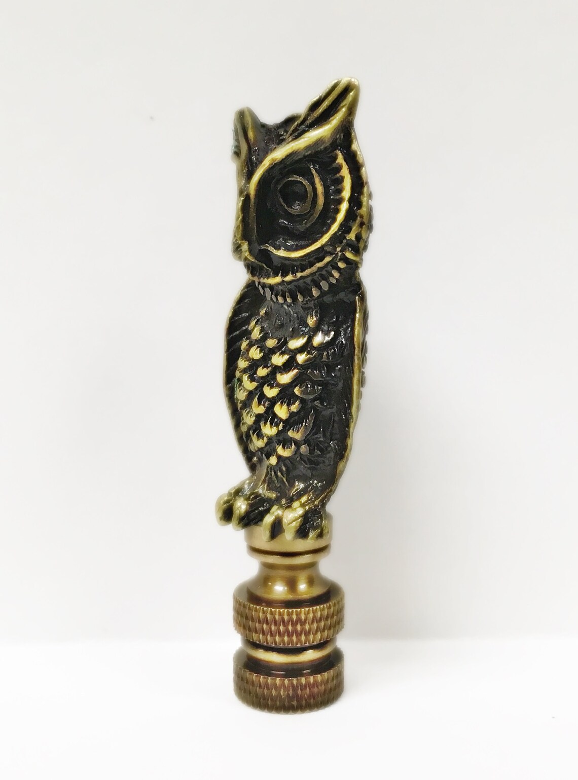 OWL Aged Brass Finish Lamp Finial-highly Detailed Cast Metal - Etsy