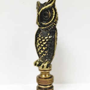 OWL Aged Brass Finish Lamp Finial-highly Detailed Cast Metal - Etsy