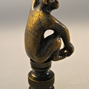 MONKEY Aged Brass Lamp Finial-highly Detailed Cast Metal - Etsy