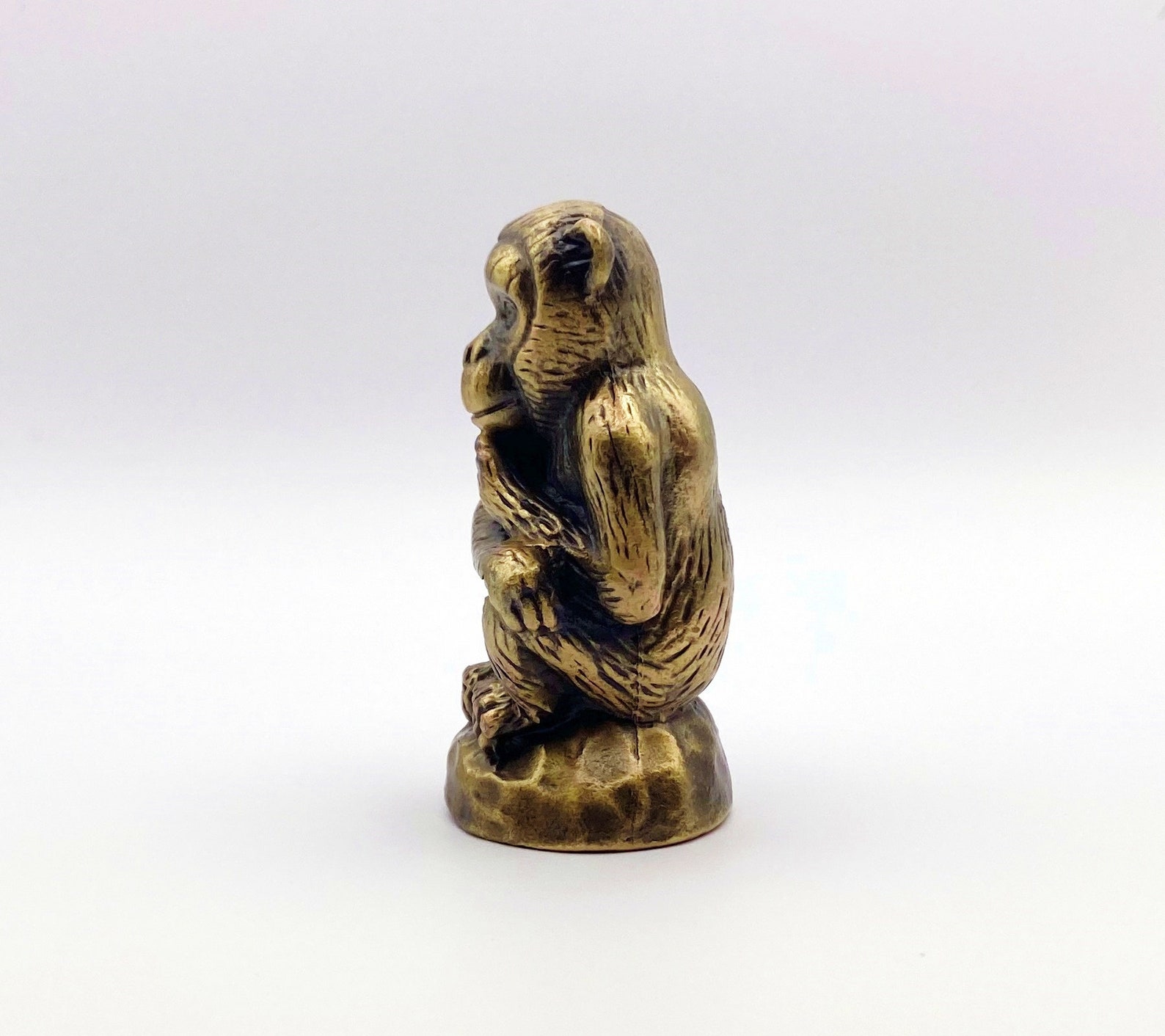 THINKING MONKEY Aged Brass Lamp Finial-highly Detailed Cast Metal - Etsy