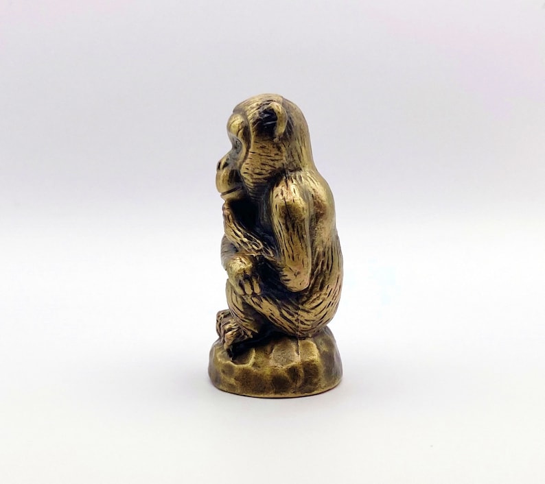 THINKING MONKEY Aged Brass Lamp Finial-highly Detailed Cast Metal - Etsy
