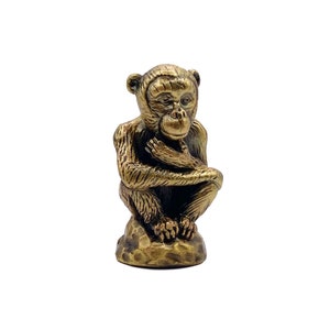 THINKING MONKEY Aged Brass Lamp Finial-highly Detailed Cast Metal - Etsy
