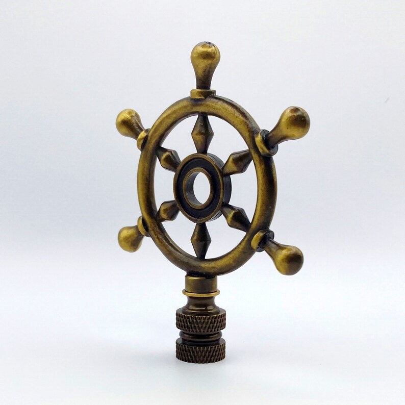SHIPS WHEEL Lamp Finial-highly Detailed Cast Metal-aged Brass Finish - Etsy