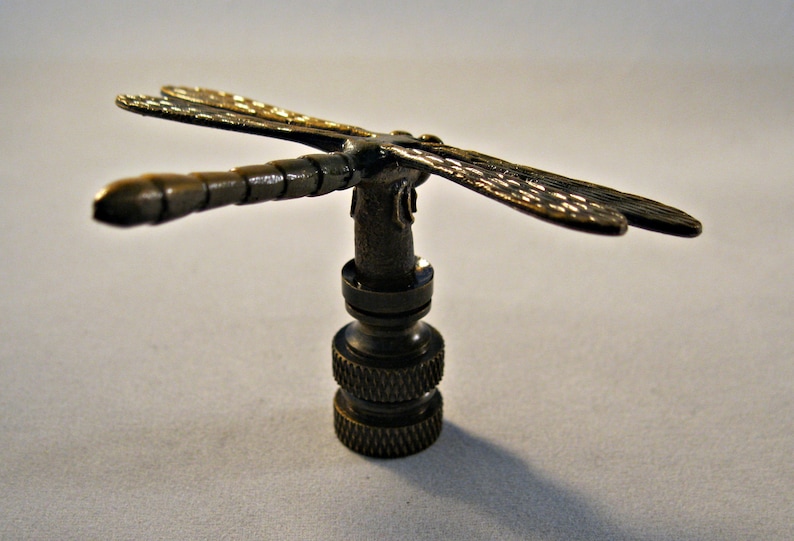 DRAGONFLY Aged Brass Finish Lamp Finial-highly Detailed Cast - Etsy