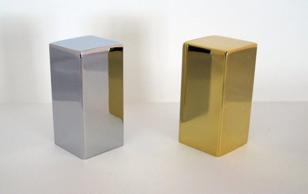 RECTANGULAR CUBE Metal Lamp Finial-chrome or Polished Brass Finish (1 ...