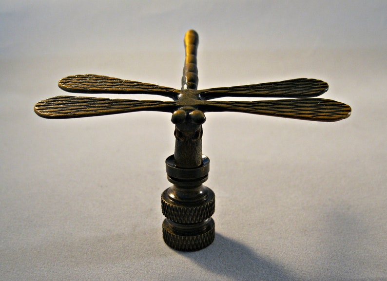 DRAGONFLY Aged Brass Finish Lamp Finial-highly Detailed Cast - Etsy