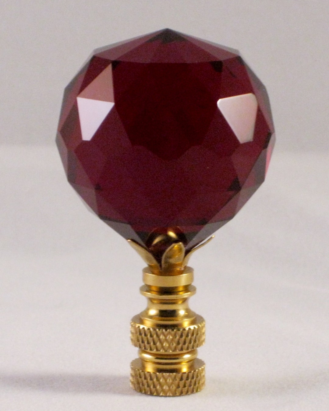 Lamp Finial-stunning Leaded Crystal Lamp Finial**red**brass Base - Etsy
