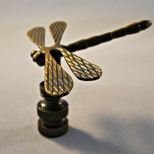DRAGONFLY Aged Brass Finish Lamp Finial-highly Detailed Cast Metal - Etsy