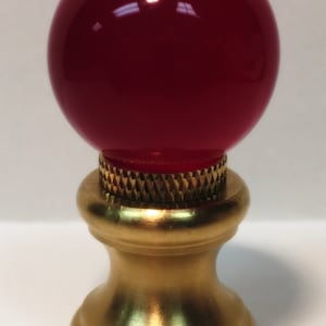 Lamp Finial-glass Orb Lamp Finials in 12 Colors-solid Brass Base W ...
