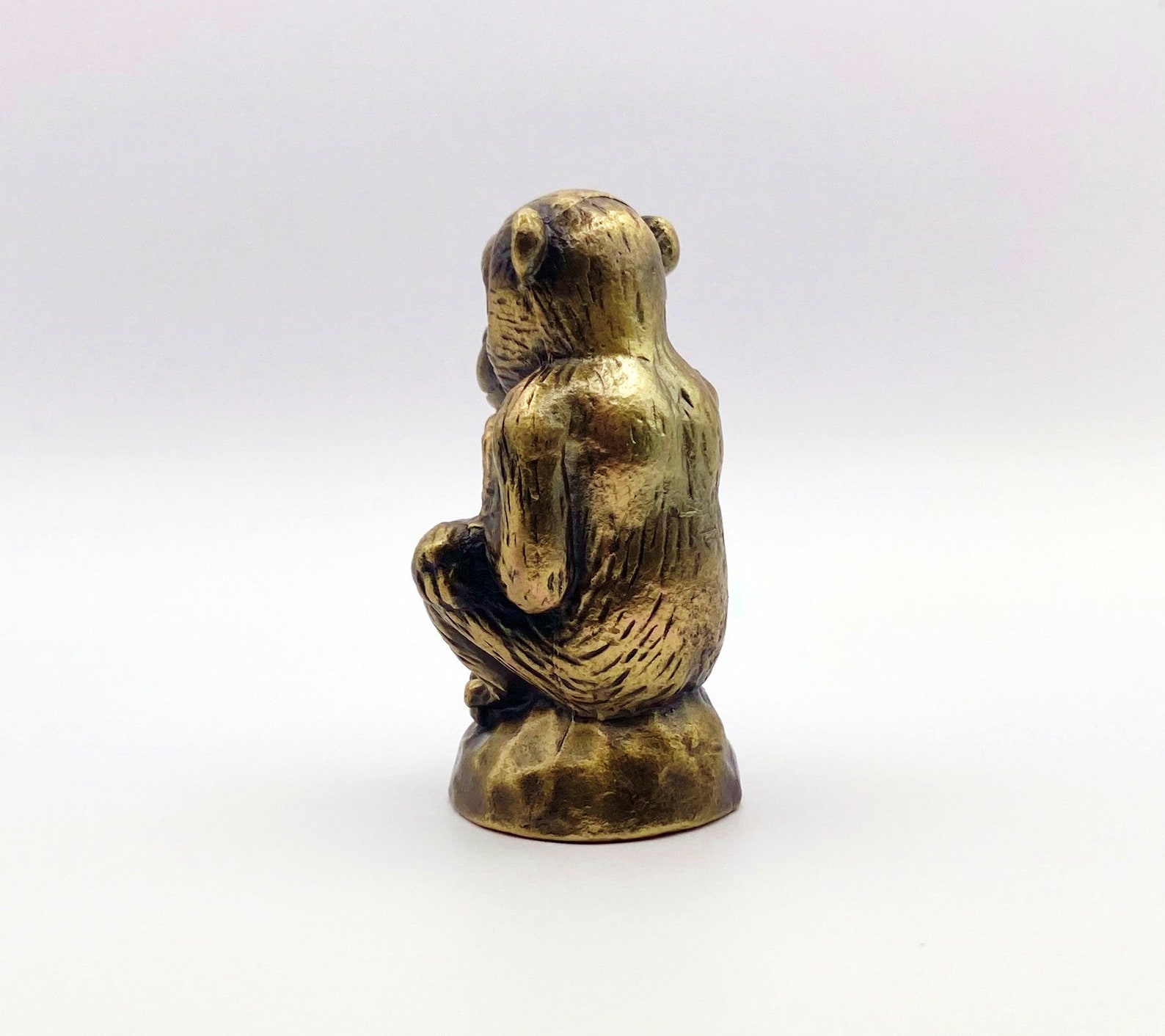THINKING MONKEY Aged Brass Lamp Finial-highly Detailed Cast Metal - Etsy